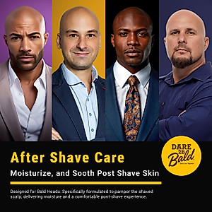 Dare 2B Bald Moisturizing Shave Cream with Argan Oil, Shea Butter, Cocoa Butter & Tea Tree Oil | Bald Head Shaving Cream | Rich Hydration for a Smooth Shave | Head Shaving Cream for Bald Men- 5.0 OZ