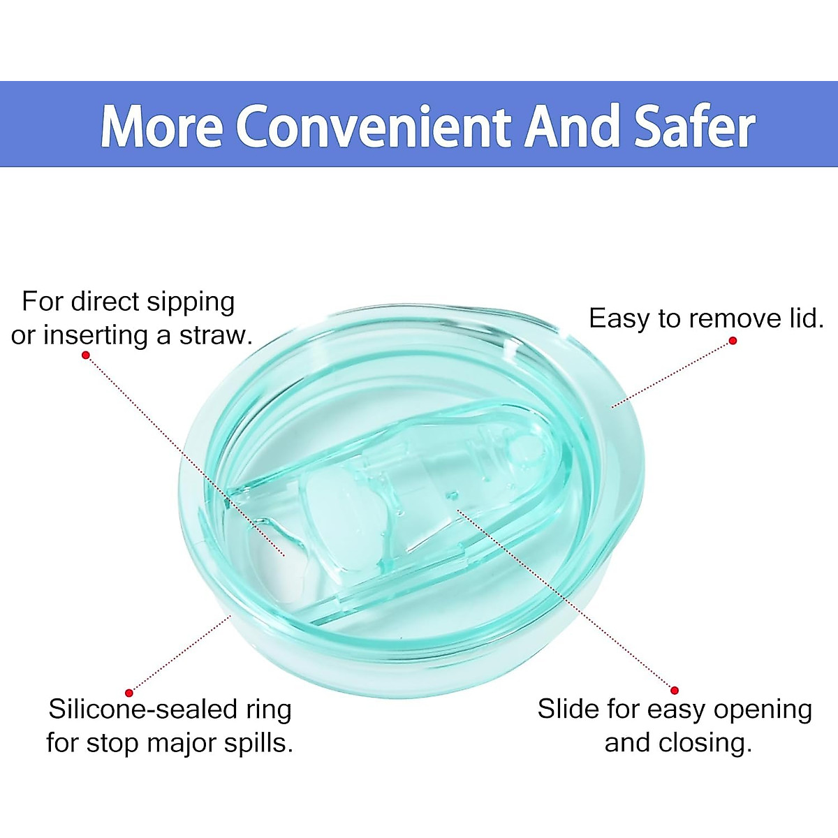 FECBK 40 Pcs 20oz Skinny Tumbler Lid Replacement Lids Plastic Splash Resistant Lids Covers Spill Proof Silicone Sliding Skinny Tumbler Lid, BPA Free, Multi-Colored for Mouth Tumbler Cooler Cup