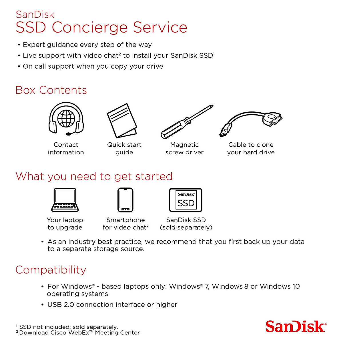 SanDisk SSD Concierge Service 2.5" SDSSD-SWAP-G25
