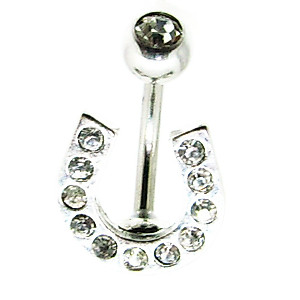 Belly Button Ring Navel Horse Shoe Body Jewelry Dangle 14 Gauge horseshoe CH150