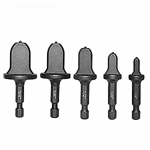 Yakamoz 5pcs Copper Pipe Swaging Tool Copper Tube Expander 1/4" Hex Shank Drill Bit Flaring Set for HVAC Air Conditioner Repairing Swage Tools