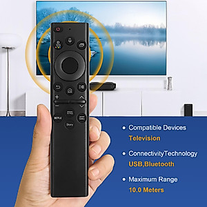 BN59-01385A Voice Replacement Remote Control for Samsung Smart Tvs 4k 8K Ultra HD Neo QLED The Frame and Crystal UHD Series 2021-2023 Models, Rechargeable Solar Cell and USB Type-C