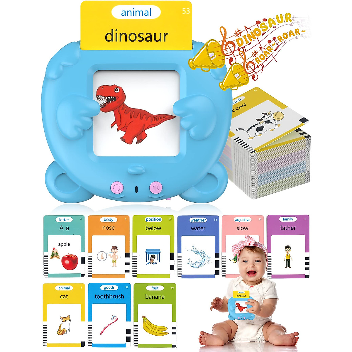 510 Sight Words Talking Flash Cards for Toddlers 2-4 Years, Pocket Speech for 2 Year Olds, Kids English Learning Flashcards Educational Toys, Speech Therapy Toys for Toddlers 1-3