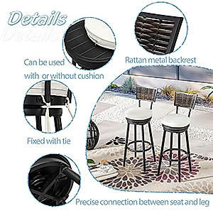 LOKATSE HOME Outdoor Swivel Bar Stools Set of 4 for Pub Kitchen Cafe Patio Bistro, Beige