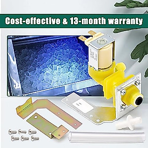 000009120 Water Inlet Valve Assembly with Brackets Inlet Tube Compatible with Manitowoc Ice Machines JC QR SD S K Series, 000008487 IH9123 33129026 Freezer Inlet Valve, 120V 60Hz Inlet Valve kit