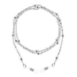 WLLHYF Glasses Chain for Women Strap Holder Around Neck, Women's Sun Reading Eyeglass Chain Hanger Face Mask Lanyard Necklace Silver