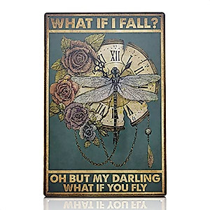 What If You Fly Home Wall Decor Metal Wall Art Fall Decor Aluminum Tin Signs for Home Decor Vintage Wall Decor Fall Sign for Home Decor Tin Sign Vintage Posters Coffee Bar Sign Funky Decor 8x12 Inch