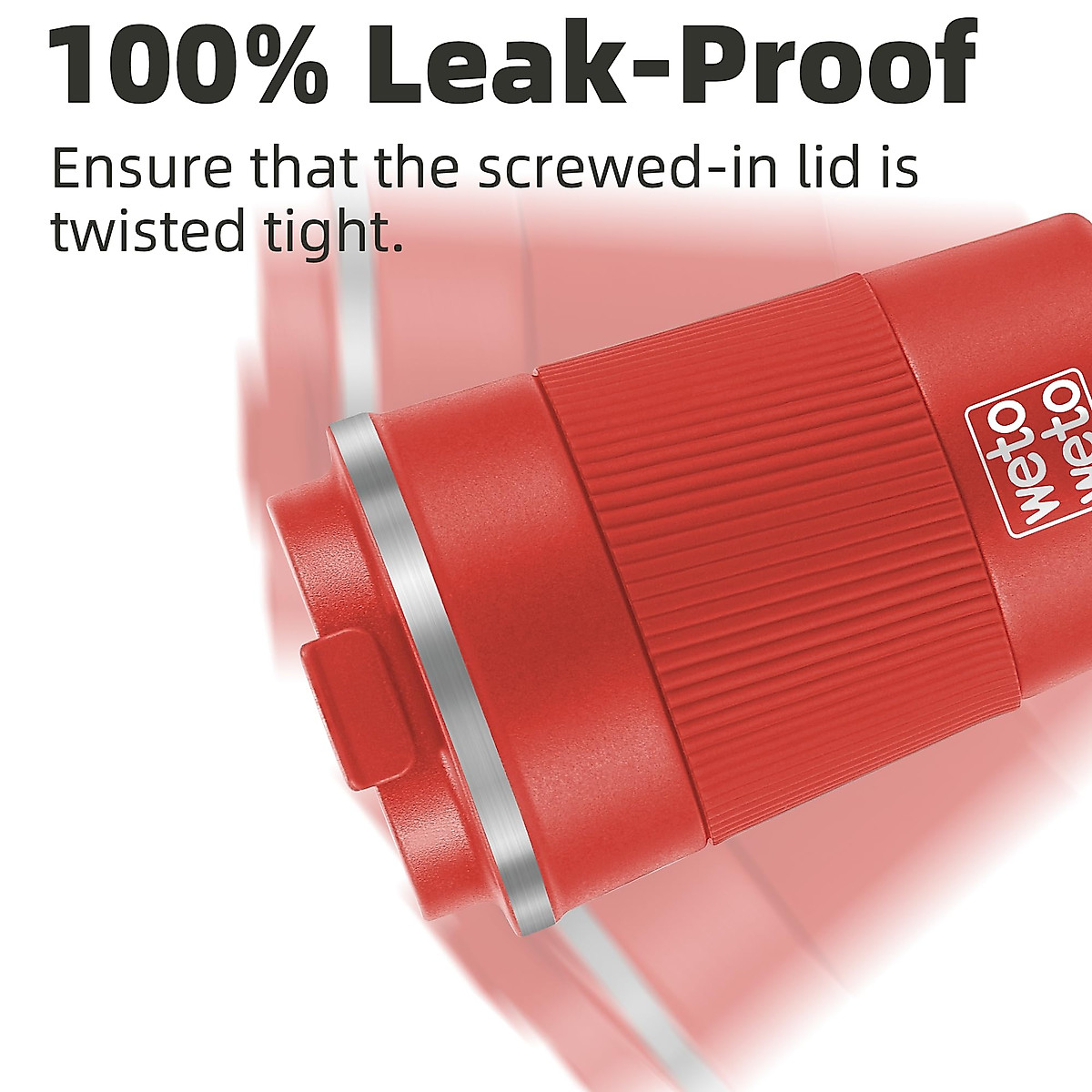 WETOWETO 12oz Reusable Coffee Cup, Coffee Travel Mug with Lid, Spill Proof Thermal Mug, Double-Walled Insulated Cup, Stainless Steel Portable Cup for Hot and Cold Drinks(Red)