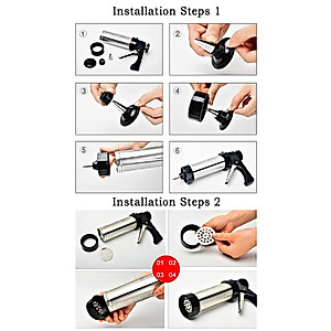 HM_ZL Cookie Press Gun Cupcake Filler Injector Stainless Steel DIY Biscuit Cookie Pastry Gun for Cake Decorating (25 Pieces)