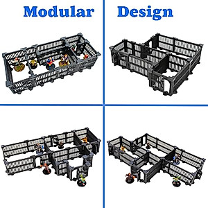 Jail Cells Kit - Mini Dungeon Castle Cavern Terrain for RPGs, Dungeons & Dragons (DND), Pathfinder, War Gaming, and More! by DCD (24+pcs, 0.6sqft, 4rooms)
