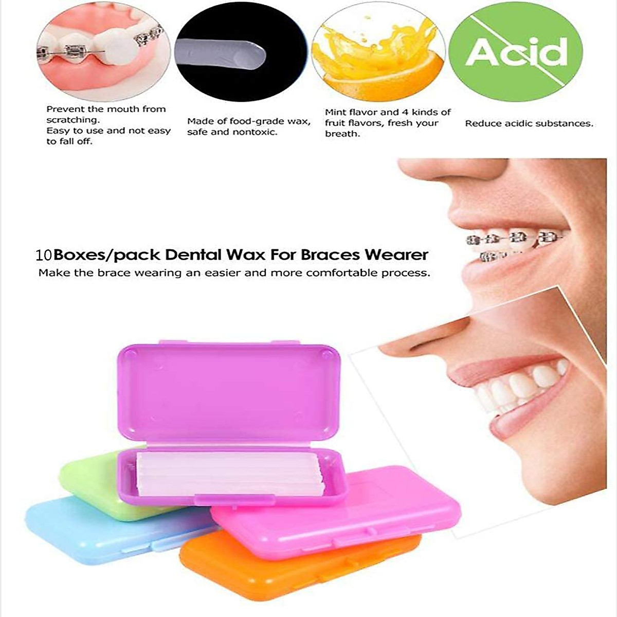 RZJZGZ Dental Oral Care Orthodontics Wax with Fruit Smell for Brace Wearers Flavored Gum Protection (3Pack)