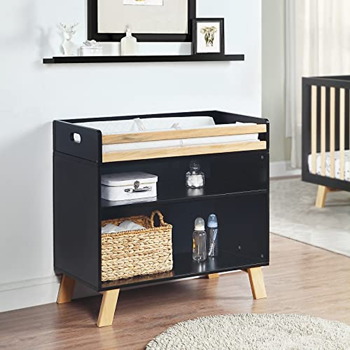 Suite Bebe Livia Changing Table in Black & Natural