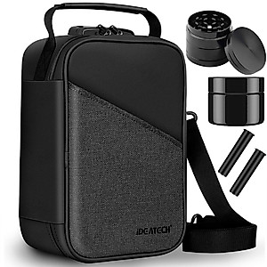 IDEATECH Smell Proof Bag Stash Box, Smell Proof Containers with Combo Lock, Odorless Travel Storage Bag, Home Organizer Case Lock Box with Accessories, Smell Proof Box Gift for Women/Men