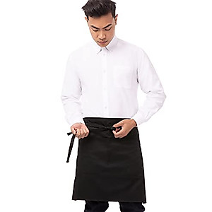Chef Works Unisex Half Bistro Server Apron, Black, One Size