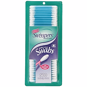 Swisspers Cotton Swabs 500 Count (Hot Color) (2 Pack)