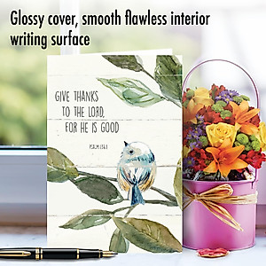 The Best Card Company Thank You Greeting Card w/ 5 x 7 Inch Envelope (1 Card) Scripture Birds C7108ETYG