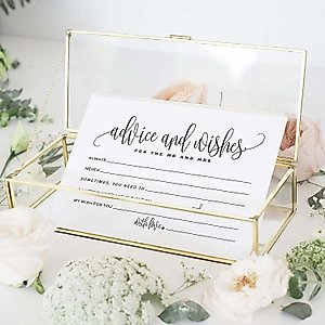 Confetti Advice and Wishes for The Mr and Mrs (50 Cards) Marriage Advice Cards, Wedding, Bride, Groom, Bridal Shower, Fill in The Blank, Minimalist