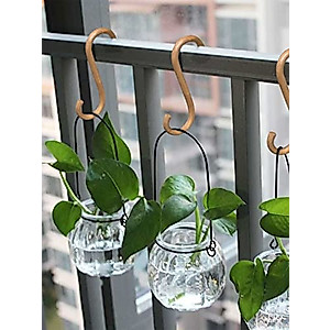 HomeyHandcraft 8 Pack 6 Inch Rattan S Hooks for Hanging, Hangers S Shaped Hooks for Bags, Clothes, Plants, Utensils, Cups, Mugs, Pans, Pots, Kitchenware