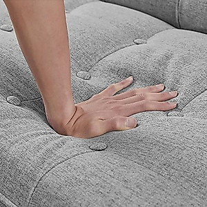 BIVVI Futon Sofa Bed Couch Linen Convertible Sleeper Sofa 73.62 Inch Long Folding Loveseat Couch w/Arms,Upholstered Lounge Sofá Daybed for Small Spaces Living Room, Apartment Office Dorm,Gray