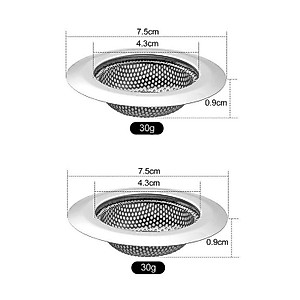 Kitchen Sink Strainer Kitchen Sink Stopper, Professional Stainless Steel Sink Filter, With Dense Mesh (2 PCS) for Draining Kitchen, Bathroom, Bathtub, Washbasin