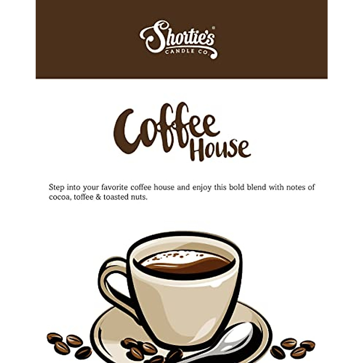 Coffee Scented Natural Soy Candle, Essential Fragrance Oils, 100% Soy, Phthalate & Paraben Free, Clean Burning, 9 Oz.