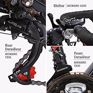 EUROBIKE Road Bike XC550 21 Speed 700C Dual Disc Brake Bicycle (54-30MM)