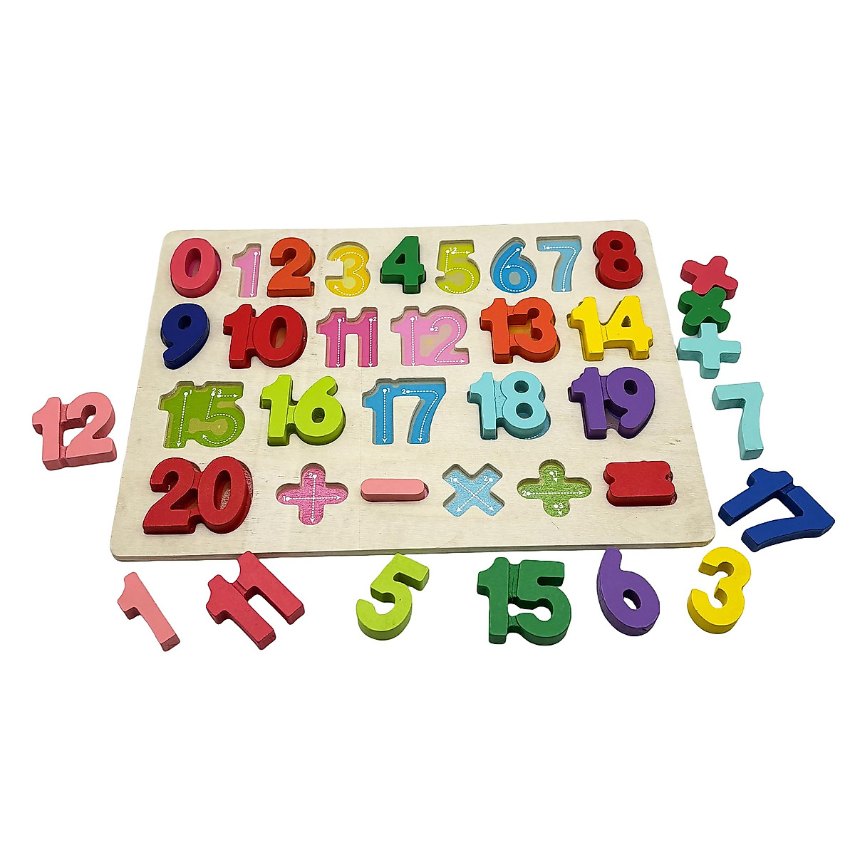 KanCai Kids Wooden 1-20 Number Chunky Puzzle Board Toys - Preschool Early Learning Toys 220x300x10mm (Numbers Puzzle)