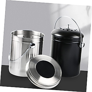 GATHINESS Stainless Steel Compost Bucket Indoor Compost bin Kitchen composter Metal Planter Waste Paper Basket Stylish Rubbish containers Counter Compost bin Compost Pail Rubbish Truck Food