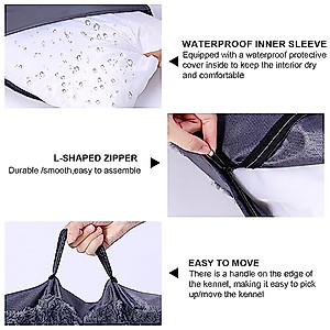 kimpets Dog Beds for Medium Large Dogs with Removable Washable Cover, 36"x 24" Shredded Memory Foam Orthopedic Dog Bed, Plush Soft Fluffy Pet Beds, Waterproof Dog Mats for Sleeping