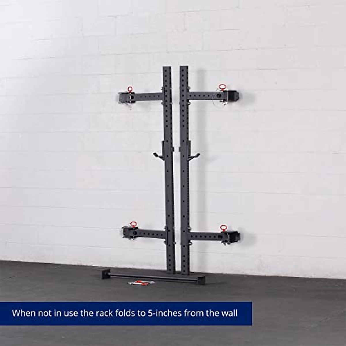 Titan Fitness T-3 Series 82-inch Wall Mounted Folding Power Rack, Space Savings Rack, Folds up to 5â€ from the Wall