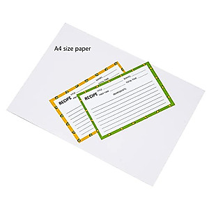 Recipe Cards 50 PCS 4x6inch Double Sided Thick Card Stock 5 Fruit Design Fit with Recipe Binder Recipe Box Gift for Bridal Shower Wedding Housewarming