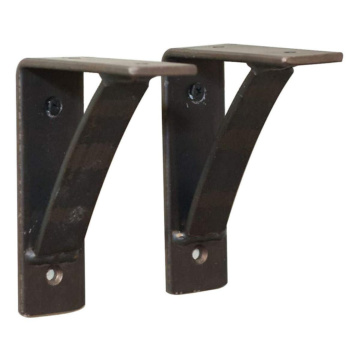 RRD Steel Mantel Brackets Heavy Duty (2 Pack) - Fireplace Mantel Brackets - Countertop Support Bracket - Hand Welded Steel Brackets - Mantel Bracket Rustic Farmhouse Decor (7"x12" Natural Steel Color)