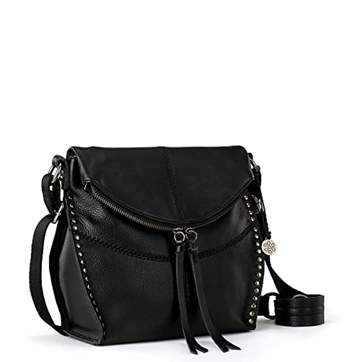 The Sak womens Leather, & Silverlake Crossbody Bag in Leather Casual Purse with Adjustable Strap Zipper Pockets, Black Ii, One Size US