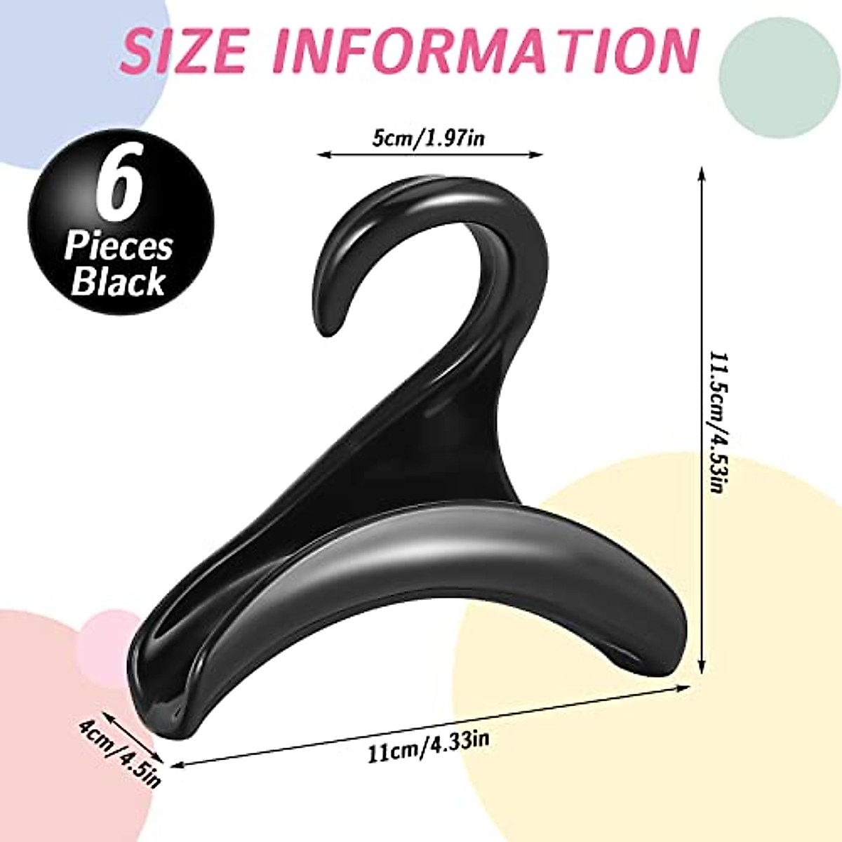 Fuyamp 6 Pieces Purse Hangers Hook Handbag Hanger Organizer Closet Holder Hook for Purses Handbags Tote Satchels Belt Scarf Tie(Black)