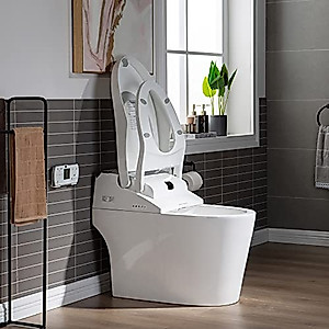 WOODBRIDGE B0960S Auto Flush, Auto Open & Auto Close, 1.28 GPF Single Flush Toilet with Intelligent Smart Bidet Seat and Wireless Remote Control, Chair Height