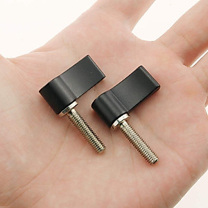 E-outstanding 2pcs L-Shaped 7-Shaped Handle Screw M5 20mm Male Threading Rotating Knob Adjustable Thumb Lever Screw Black for Photographic Equipment