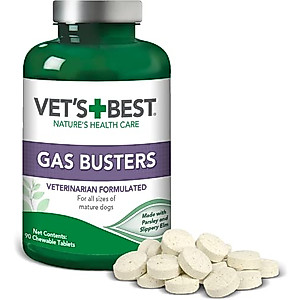 Vet's Best Gas Busters Dog Supplements | Gas, Bloating, Constipation Relief and Digestion Aid for Dogs | 90 Chewable Tablets