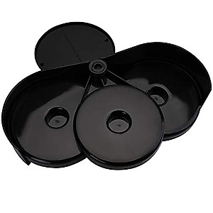 Suwimut 2 Pack 3 Tier Bar Glass Rimmer Bartender Tool with Sponge, Black Plastic Sugar Salt Glass Rimming with 3 Swing Out Trays for Margarita and Cocktail