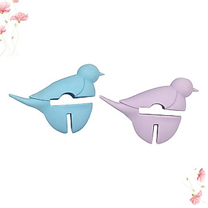 DOITOOL 2pcs Silicone Lid Lifters Spill Proof Lid Lifters Cute Animal Shape Pot and Pan Lid Holder for Soup Pot Kitchen Gadget Tools Cooking Helper (Bird Random Color)