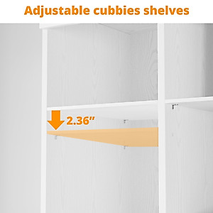IRONCK Closet Shoe Organizer Cabinet with Shelves and Cubbies, Narrow Footwear Shoe Rack Storage Organizer for Closet for Bedroom, Entryway, Mudroom, White