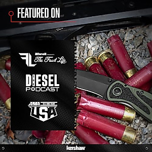 Kershaw Blur Olive and Black Pocket Knife, 3.4” Stainless Steel Blade with Assisted Opening, Olive Aluminum Handle with Deep-Carry Pocketclip, Small Folding Knife