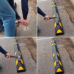 SmartSign Rebar Spikes - Pack of 4, Length 14", Diameter 1/2", Heavy Duty Metal Rebar Stakes for 6ft Parking Curbs/Wheel Stop/Speed Bump, Silver, Made in USA