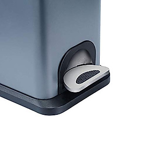 8 Liter Trash Can,Carbon Steel Garbage Can with Lid and Plastic Inner Bucket for Bathroom (Gray)