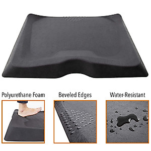 Stand Steady Mountain Mat | Anti Fatigue Mat for Active Standing | Ergonomic Standing Mat with Raised Gel Foam Padding for Calf & Arch Support | Massage Floor Mat for Standing Desk (27x21in/Black)