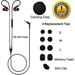 Joysico Sport Headphones Wired Over Ear In-ear Earbuds for Kids Women Small Ears Comfortable, Earhook Earphones for Running Exercise Jogging, Ear Buds with Microphone and Volume for Cell Phones Purple