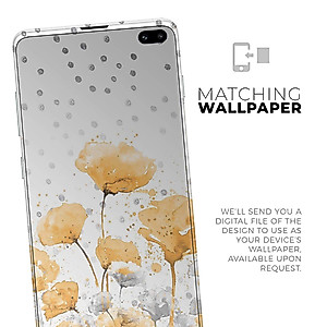 DesignSkinz Karamfila Yellow & Gray Floral V1 Protective Vinyl Decal Wrap Skin Cover Compatible with The Samsung Galaxy S20 (Screen Trim & Back Glass Skin)