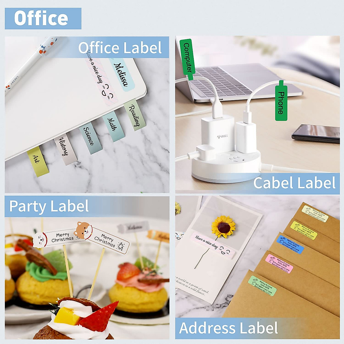 NIIMBOT Label Maker Machine with Tape D11 Portable Bluetooth Handheld Label Printer Included Multiple Templates Available for Phone Pad Easy to Use Home Office Organization USB Rechargeable-Green
