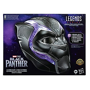 Marvel Legends Premium Electronic Role Play Helmet with Light FX and Flip-Up/Down Lenses, Black Panther Roleplay Item
