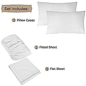 100% Egyptian Cotton Bed Sheets - 1000 Thread Count 4-Piece White Queen Sheets Set, Long Staple Cotton Bedding Sheets, Sateen Weave, Luxury Hotel Sheets, Fits Mattress Upto 18'' Deep Pocket