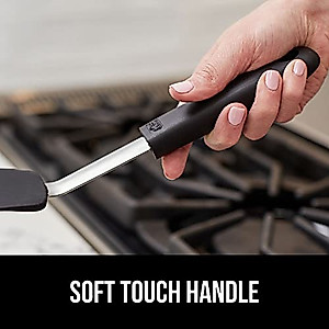 Gorilla Grip Silicone Nonstick Spatula, Heat Resistant, Soft Touch Slip Resistant Rubber Handle, BPA Free Nonscratch Kitchen Cooking Flipper, Mixing Spoon, Stainless Steel Spatulas, 11.6 In, Black